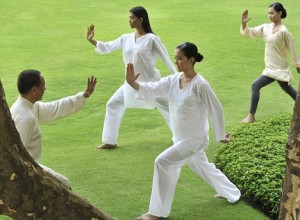 A group of people doing Tai Chi outdoors - Lake Norman Tai Chi Center